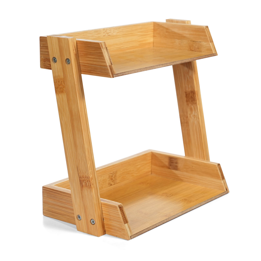 2-Tier Bamboo Shelf Organiser for Countertops – Bamboo Homebody
